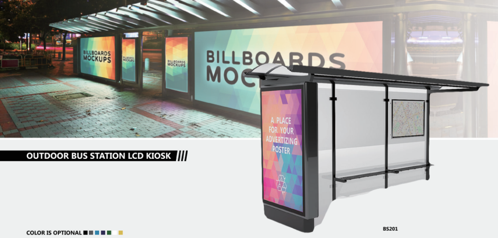 Outdoor Bus Station LCD Kiosk - Clear Touch Media | LCD Display ...